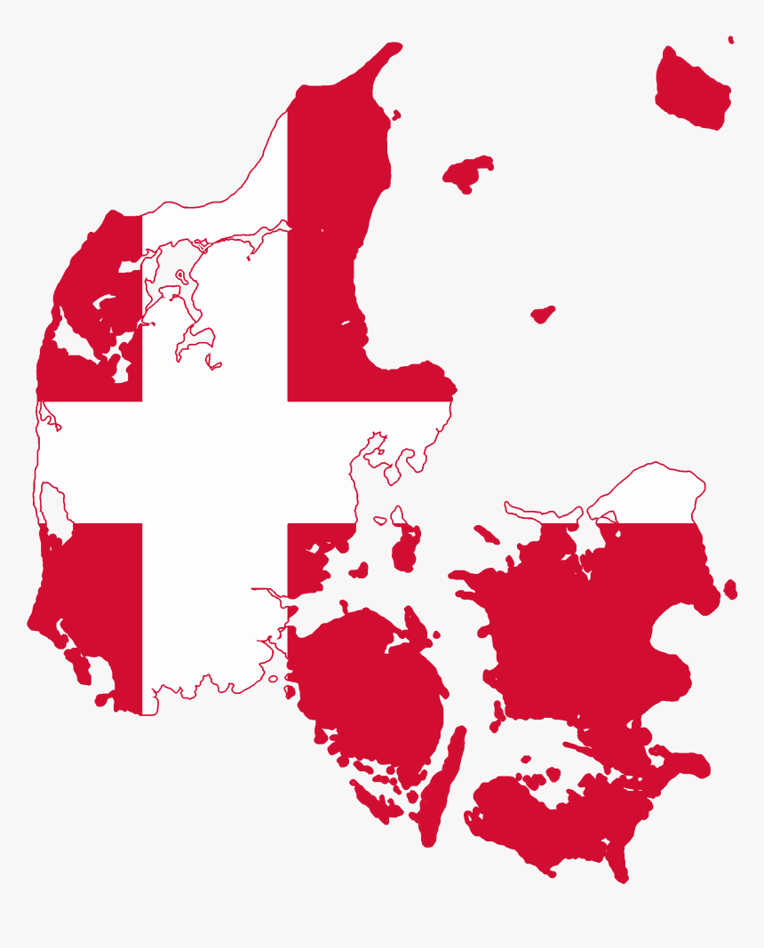 Flag Map Of Denmark - Denmark Flag Map Png, Transparent Png ...