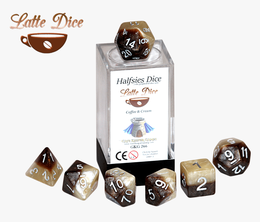 “latte Dice” Halfsies 7 Die Polyhedral Set Gate Keeper - Halfsies Dice ...