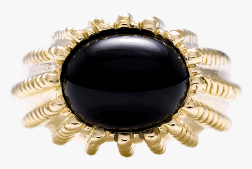 14k Yellow Gold Bold Onyx Dome Ring - Pearl, HD Png Download ...