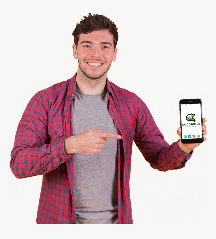 Man Showing His Phone, HD Png Download , Transparent Png Image - PNGitem