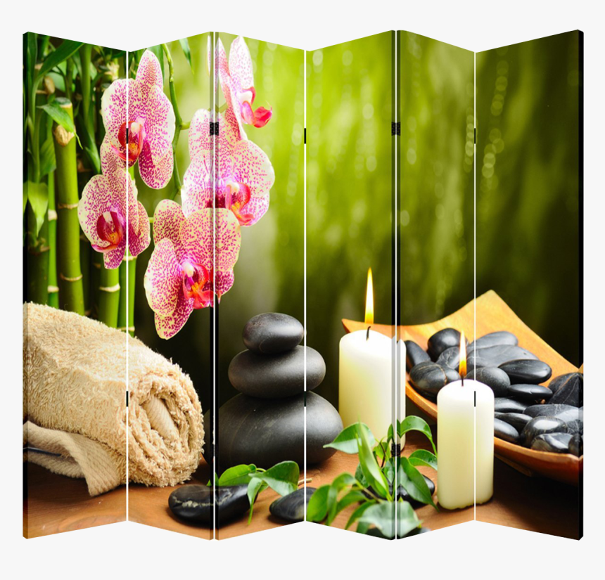 6 Panel Folding Screen Room Canvas Divider- Hotstones - Hotel, HD Png ...