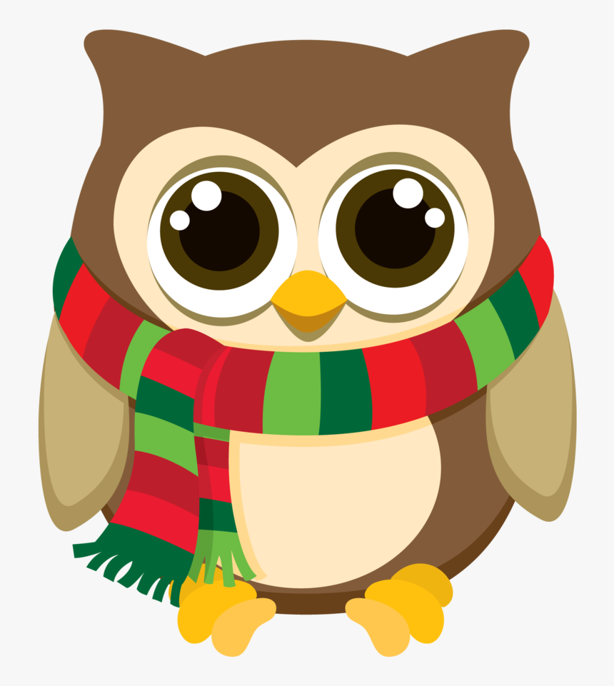 Owl Minus Say Hello - Clip Art Christmas Owl, HD Png Download ...
