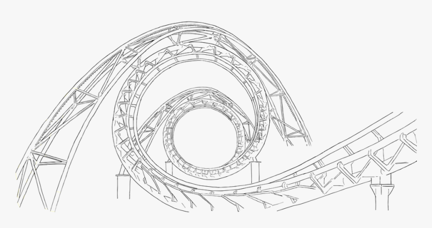 Roller Coaster Ride Drawing, HD Png Download , Transparent Png Image ...