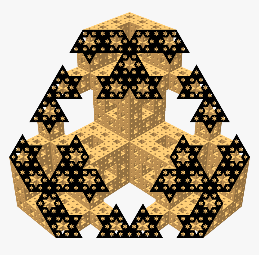 Menger Sponge Diagonal Section 29 - Triangle, HD Png Download ...