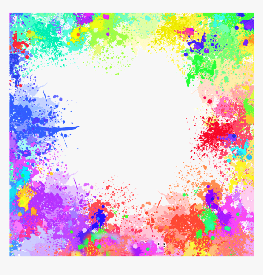 Colorful Paint Splatter Border