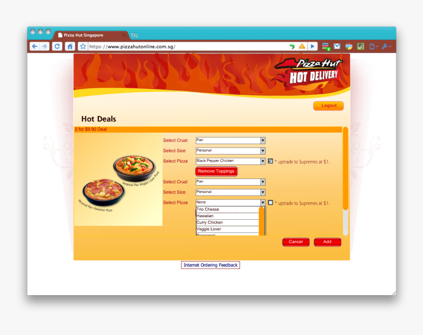 Pizza Hut Order System , Png Download - Ordering System Design ...