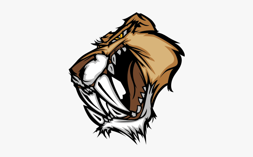 Tiger Print Clipart Saber Tooth Tiger - Cartoon Sabre Tooth Tiger, HD ...