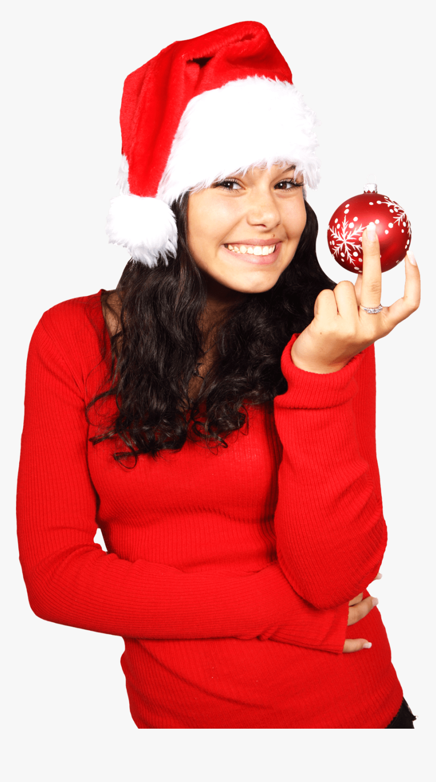 Santa Claus Woman Holding Ball - Woman Santa Claus Png, Transparent Png ...
