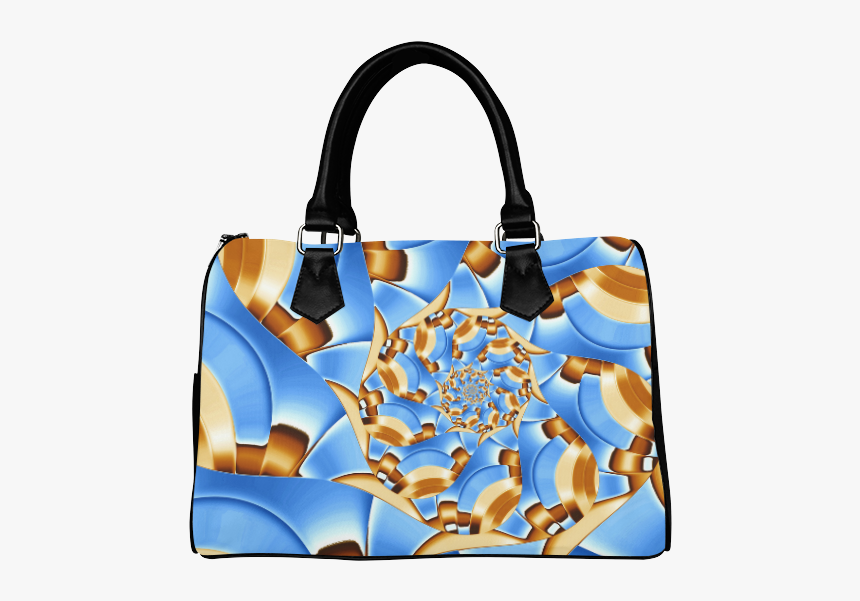 Golden Blue Bubble Spiral Boston Handbag - Handbag, HD Png Download ...