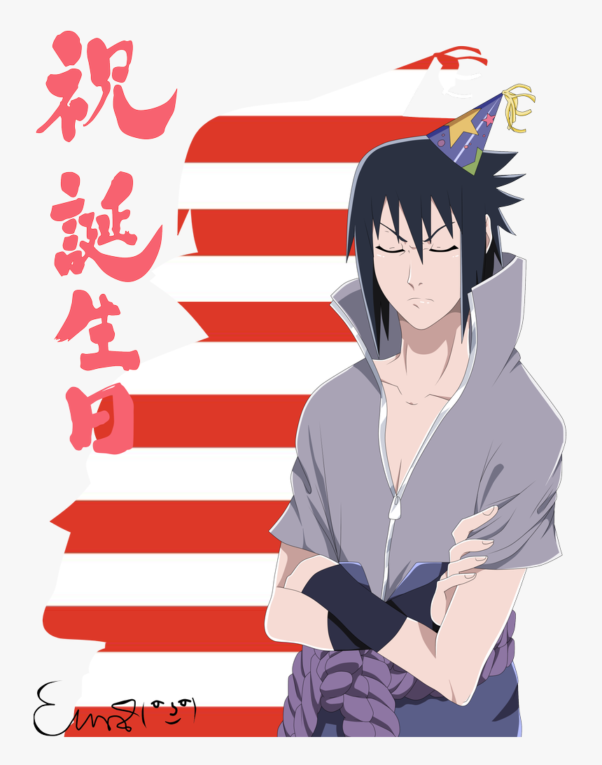 Sasuke With A Birthday Hat, HD Png Download , Transparent Png Image ...