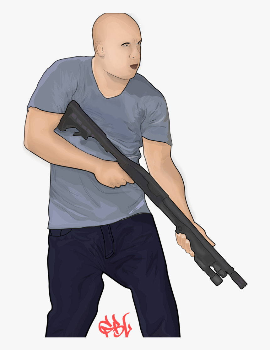 Vin With A Gun Vin Diesel, Guns, Fan Art, Weapons Guns, - Portable ...
