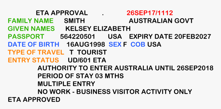 Eta Visa Australia, HD Png Download , Transparent Png Image - PNGitem