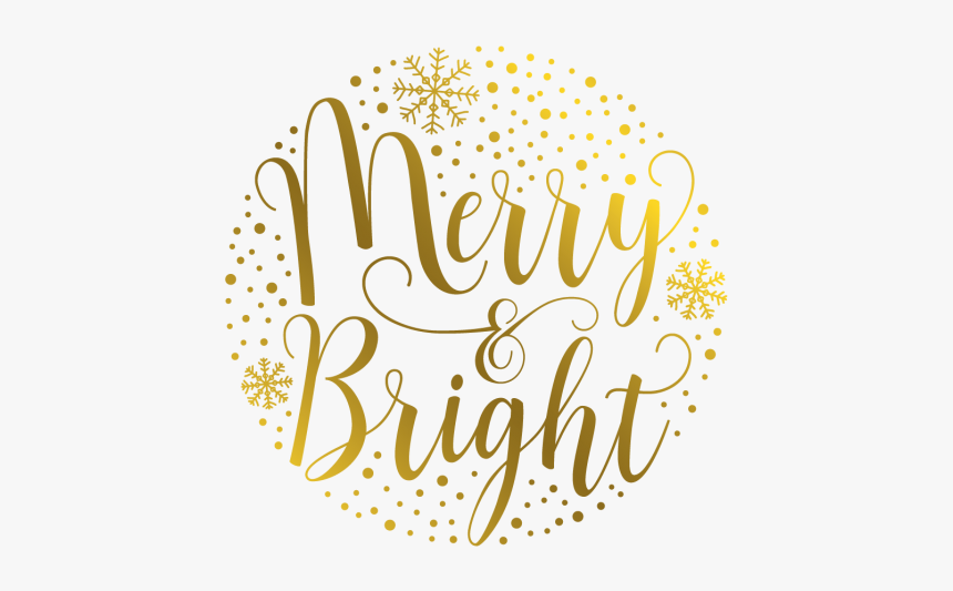 Merry And Bright Gold Lettering, HD Png Download , Transparent Png ...