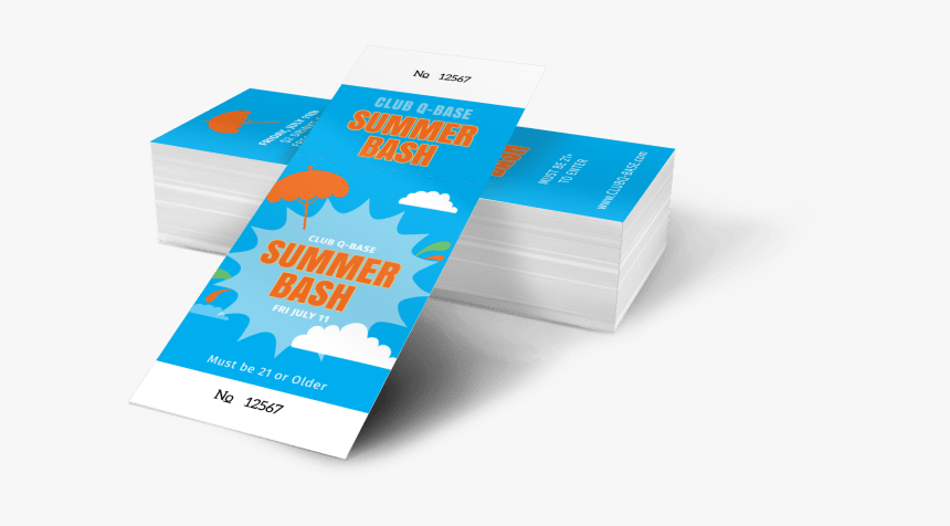 Summer Bash Ticket Template Preview - Ticket, HD Png Download ...