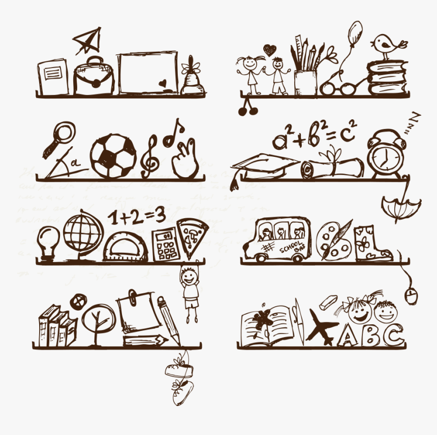 Objects On A Shelf Drawing, HD Png Download , Transparent Png Image ...