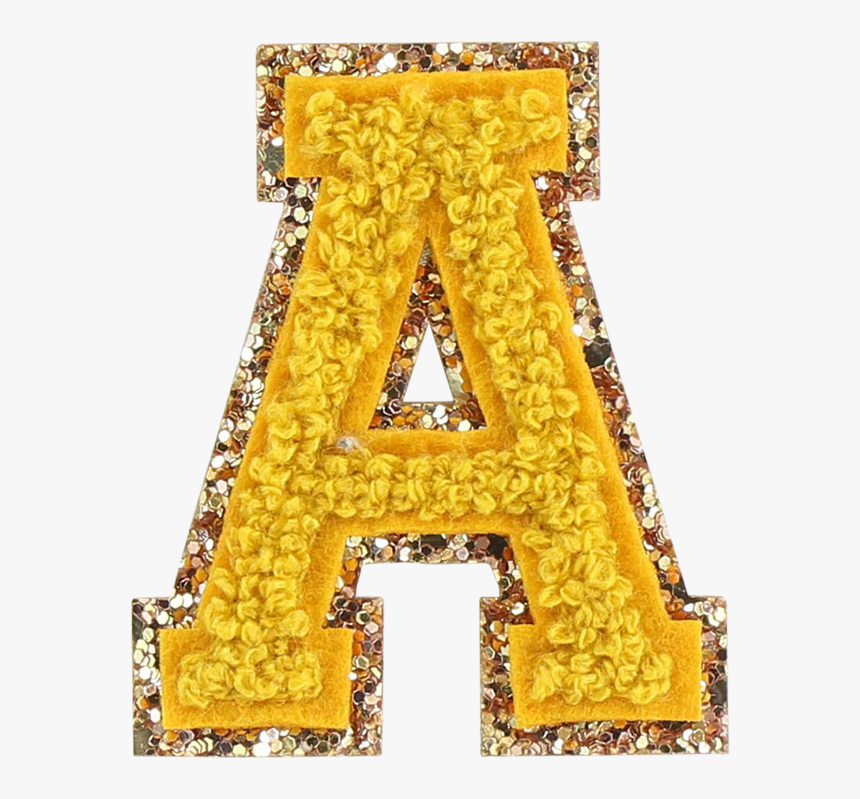 Citrine Glitter Varsity Letter Patches - Embroidery, HD Png Download ...