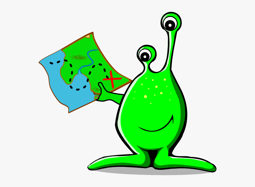 Alien Holding Map Svg Clip Arts - Alien Clip Art, HD Png Download ...