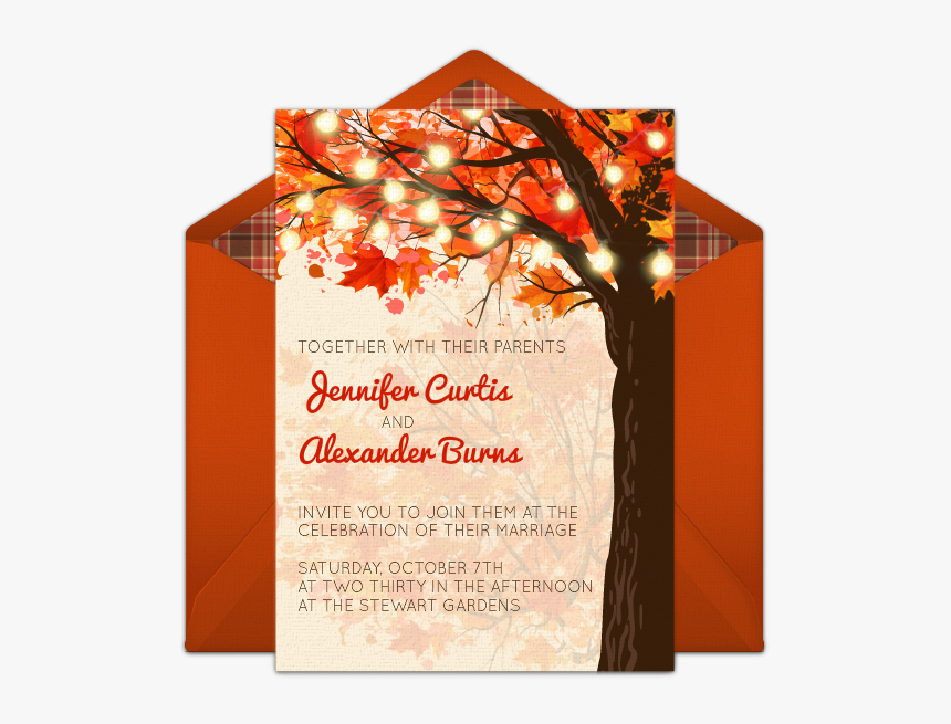 Autumn Themed Invitations, HD Png Download , Transparent Png Image ...