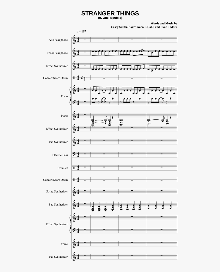 Sheet Music Snare Stranger Things, HD Png Download , Transparent Png ...