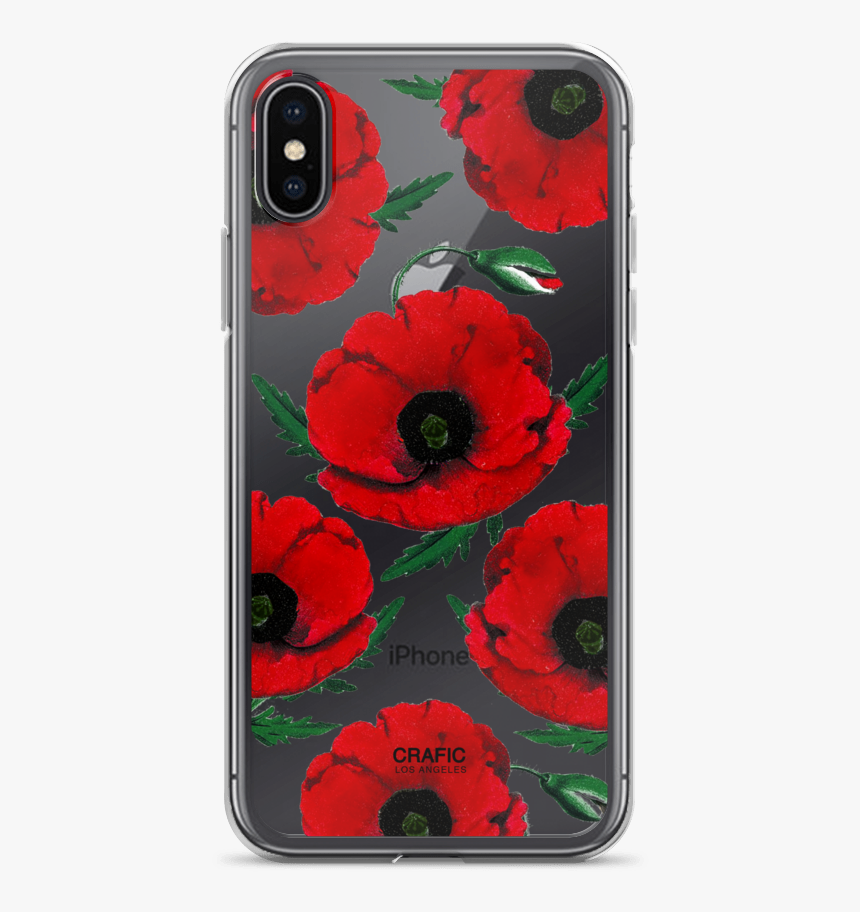 Red Poppy Iphone X Case - Mobile Phone Case, HD Png Download ...