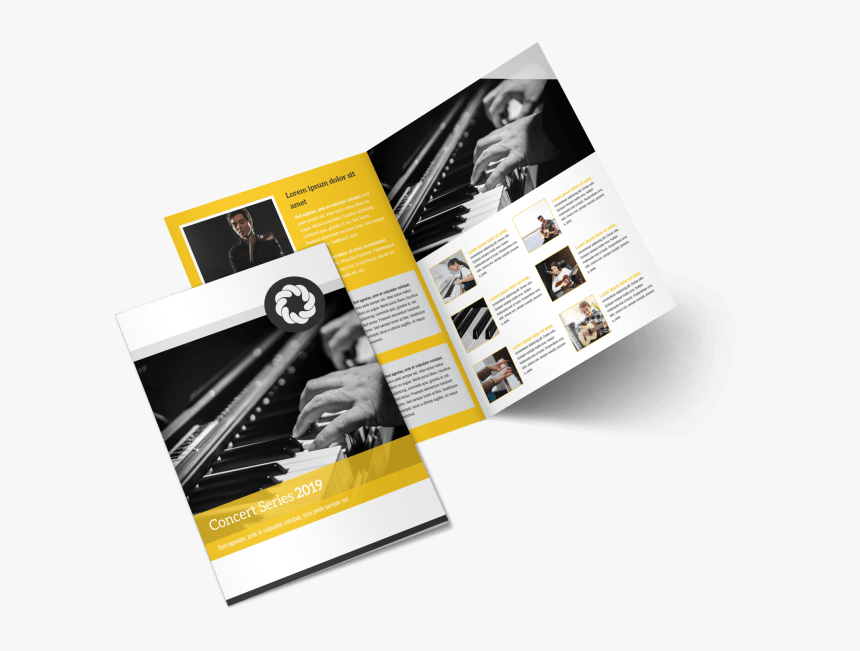 Yellow Concert Bi-fold Brochure Template Preview - Flyer, HD Png ...
