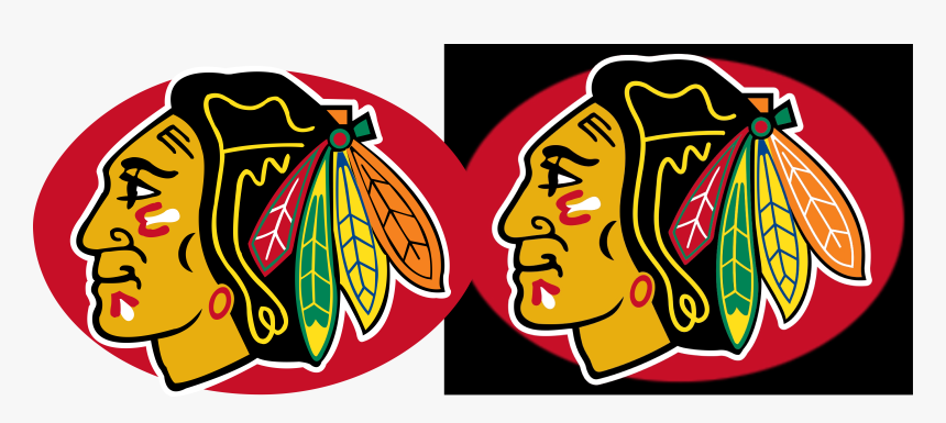 Blackhawks Feathers White Background