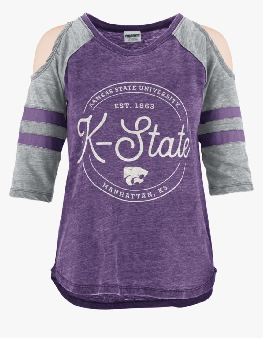 Kansas State Vintage Cold Shoulder Top - Long-sleeved T-shirt, HD Png ...