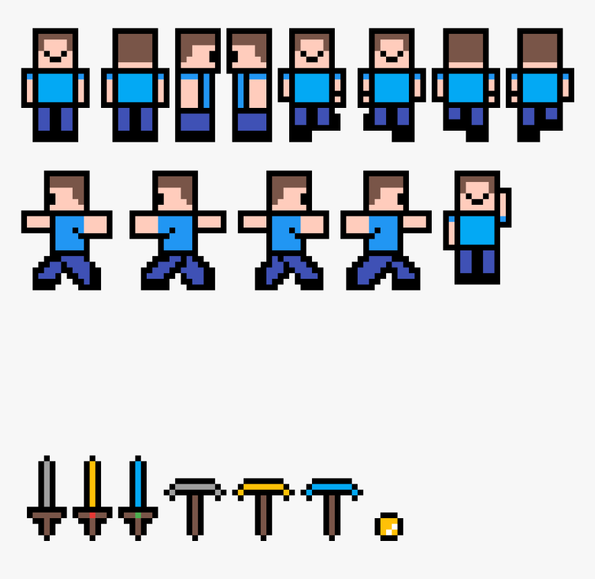 Minecraft Steve Rpg Sprite, HD Png Download , Transparent Png Image ...