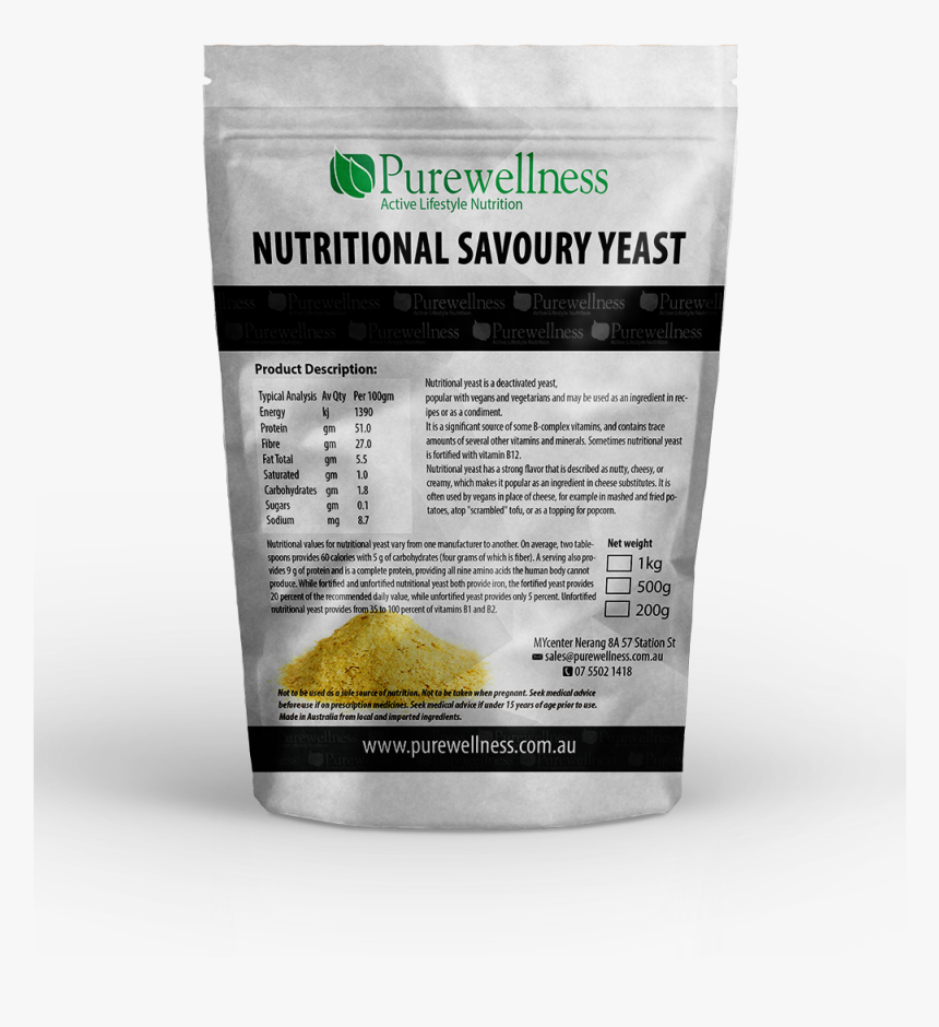 Purewellness Nutritional Yeast Flakes 500g , Png Download - Nutritional ...