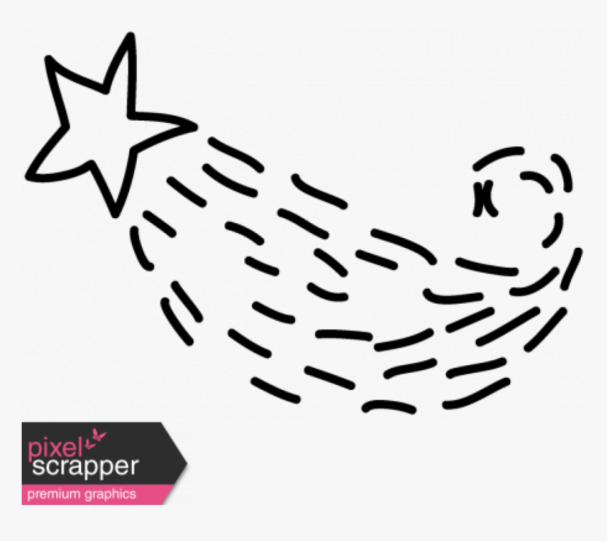 Transparent Shooting Star Clipart Black And White - Shooting Star ...