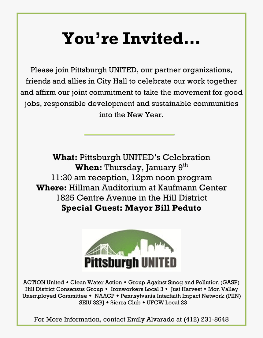 Pittsburgh United, Mayor & Council Celebration Invitation - Invitation ...