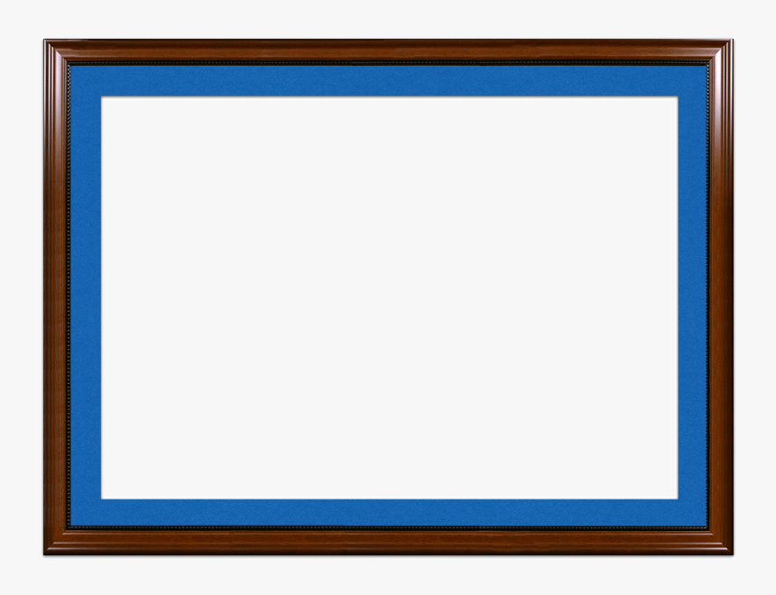 A Walnut With Bead Picture Frame With Blue Mat - Picture Frame, HD Png ...
