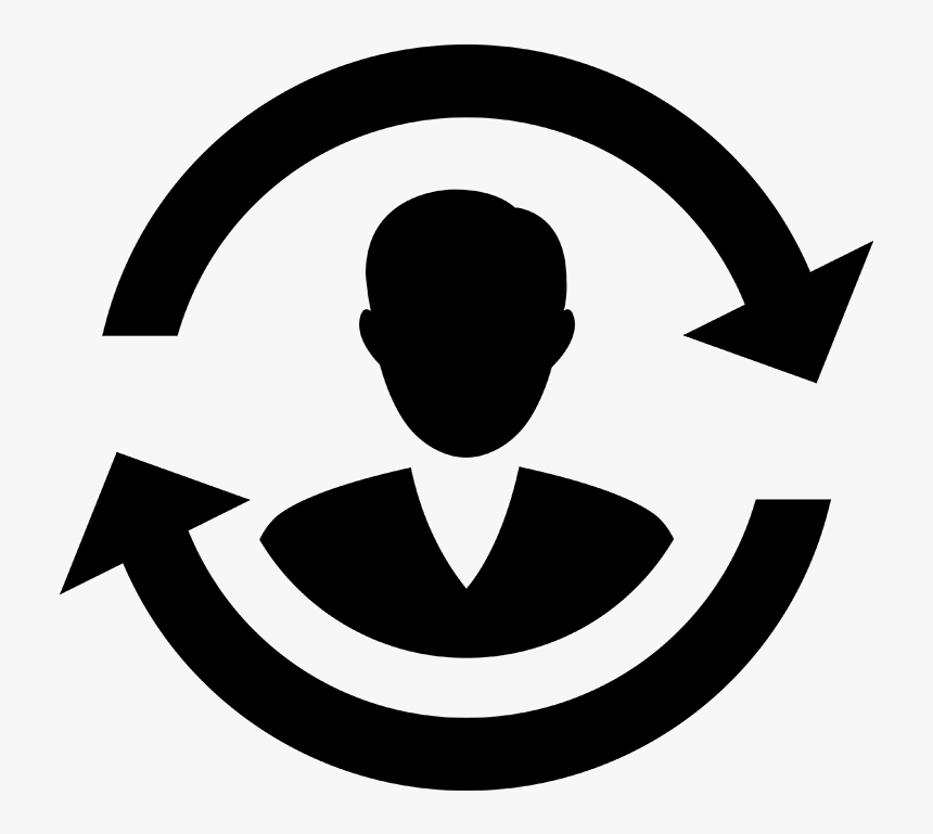 Icon Of A Person With A Circular Arrow Around Them - Person With Arrows ...
