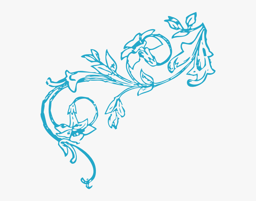 Blue Floral Vine Corner Clip Art At Clkercom Vector - Vines Design ...