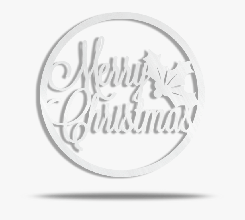 Merry Christmas Circle Steel Wall Sign - Calligraphy, HD Png Download ...