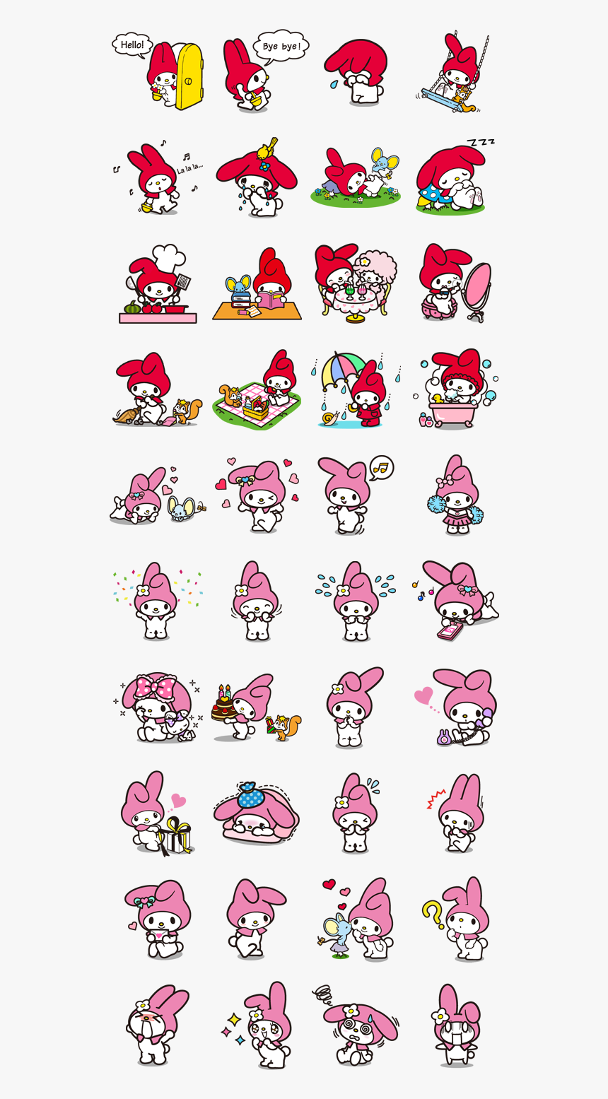 My Melody Line Stickers, HD Png Download , Transparent Png Image - PNGitem