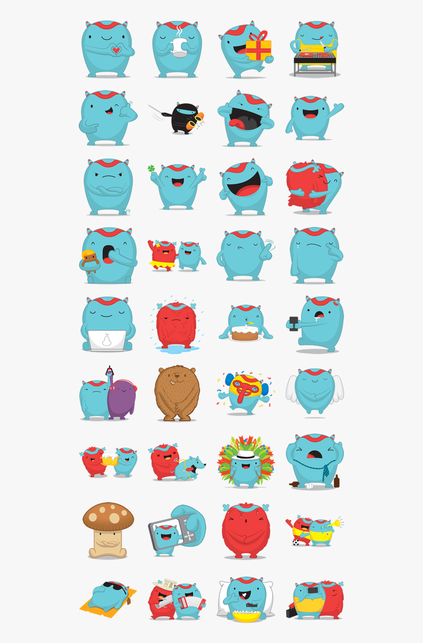 Cute Monster Facebook Stickers, HD Png Download , Transparent Png Image ...