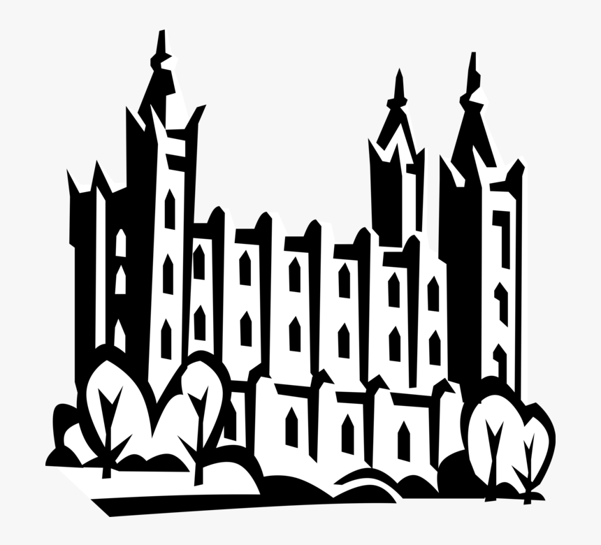 Vector Illustration Of Mormon Church Of Jesus Christ - Lds Temple Clip ...