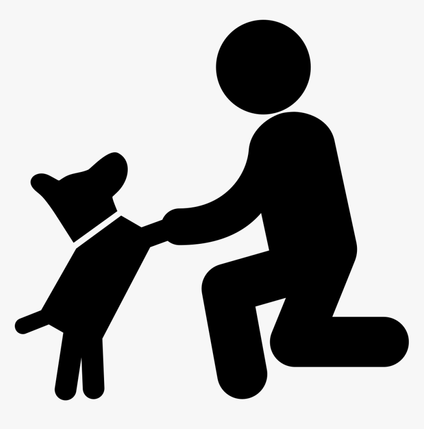 Dog In Front Of A Man Svg Png Icon Free Download - Dog And Human Icon ...
