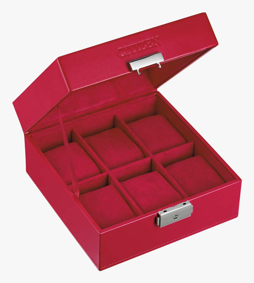 Citizen Red 6-piece Watch Box Profile View - Box, HD Png Download ...