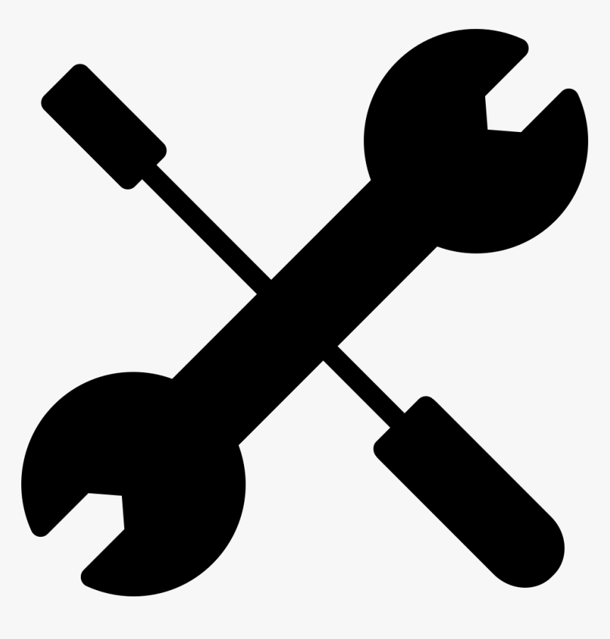 Crossed Reparation Tools - Wrench And Screwdriver Png, Transparent Png ...