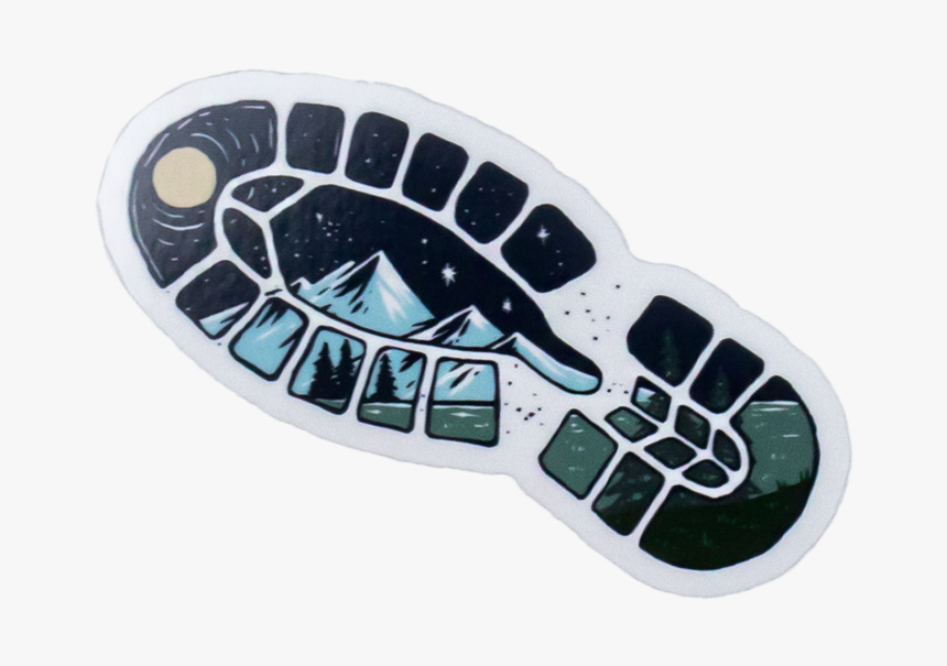 Mountains Boot Print Sticker Large - Illustration, HD Png Download ...