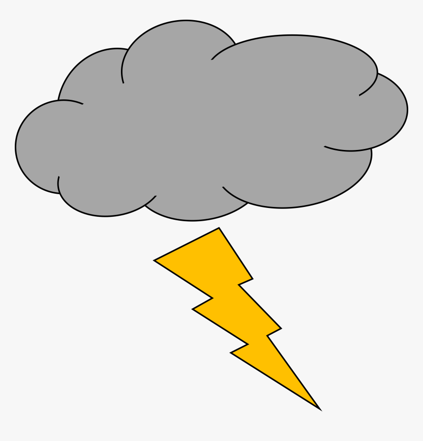 Thunderstorm Lightning Strike Cloud - Thunder And Lightning Drawing, HD ...
