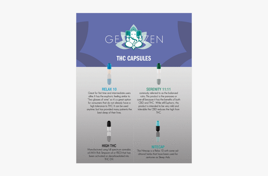 Get Zen - Capsules - Get Zen Capsules Thca, HD Png Download ...