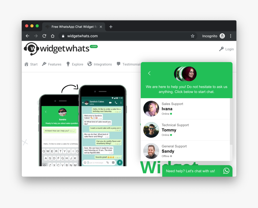 Whatsapp Contact Button For Website, HD Png Download , Transparent Png ...