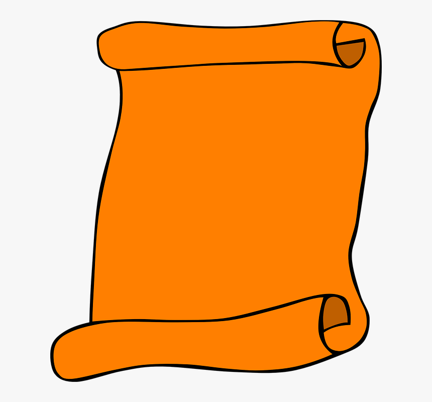 Orange Scroll - Orange Scroll Paper Clipart, HD Png Download ...