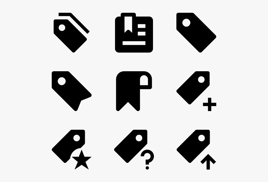 Clip Art Tag Icons Free Bookmarks - Label Icon Vector Png, Transparent ...
