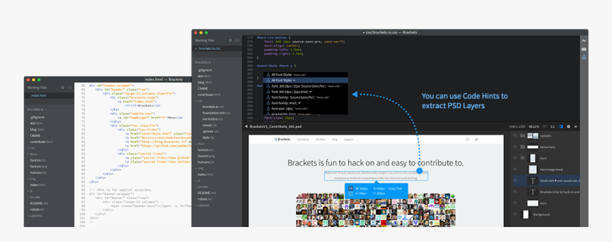 Brackets - Open Source Proyects Web Editor, HD Png Download , Transparent Png Image - PNGitem
