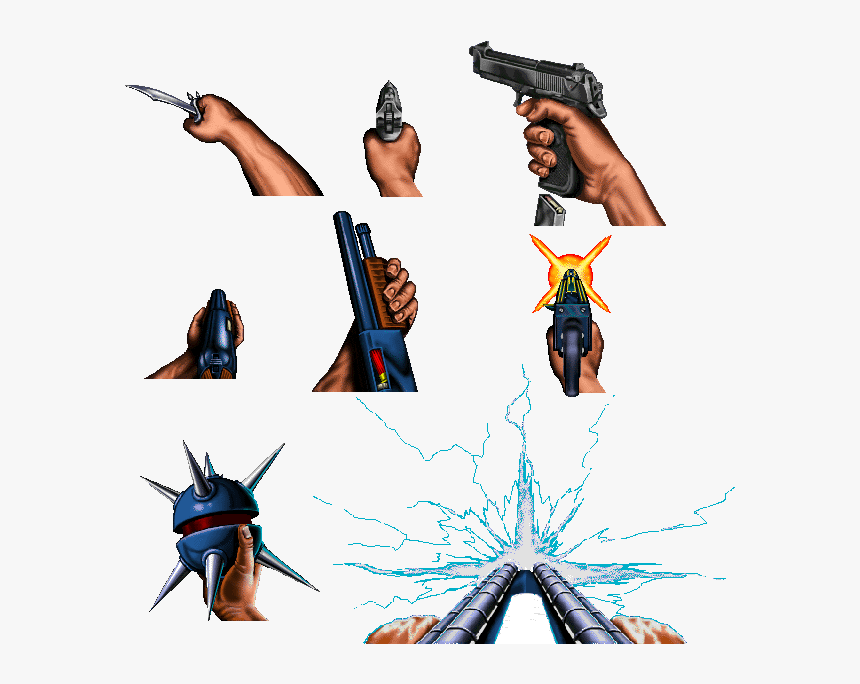 Clipart Gun Fps - Blood 1997 Weapons Sprites, HD Png Download ...
