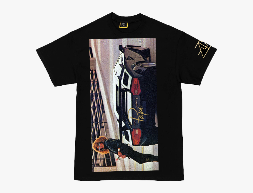 Papi T-shirt Black Sideways Tee - Active Shirt, HD Png Download ...